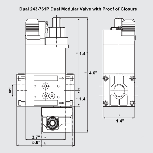 267061-Dungs 243-761P Dual Modular Valve With Proof Of Closure DMV-D ...